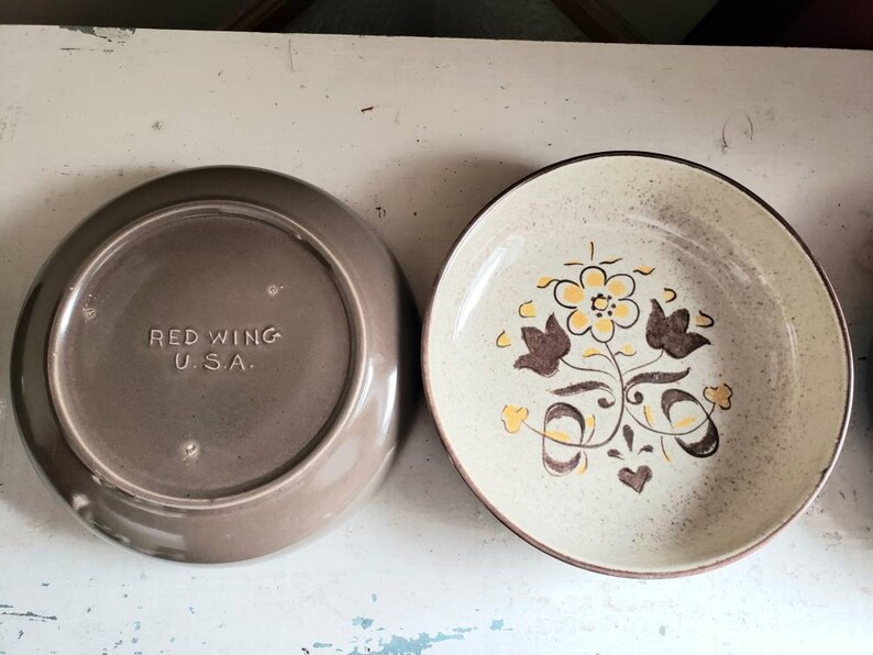 Red Wing Pottery Turtle Dove Pattern Bowl Set of 4 Vintage Red - Etsy
