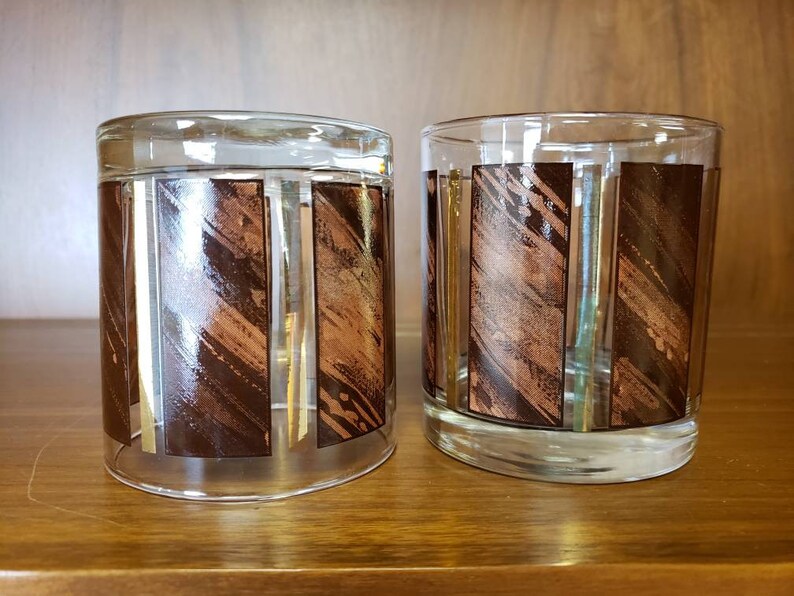 Libbeys Wood Grain Vintage Short Rocks Whiskey Glasses Wood - Etsy