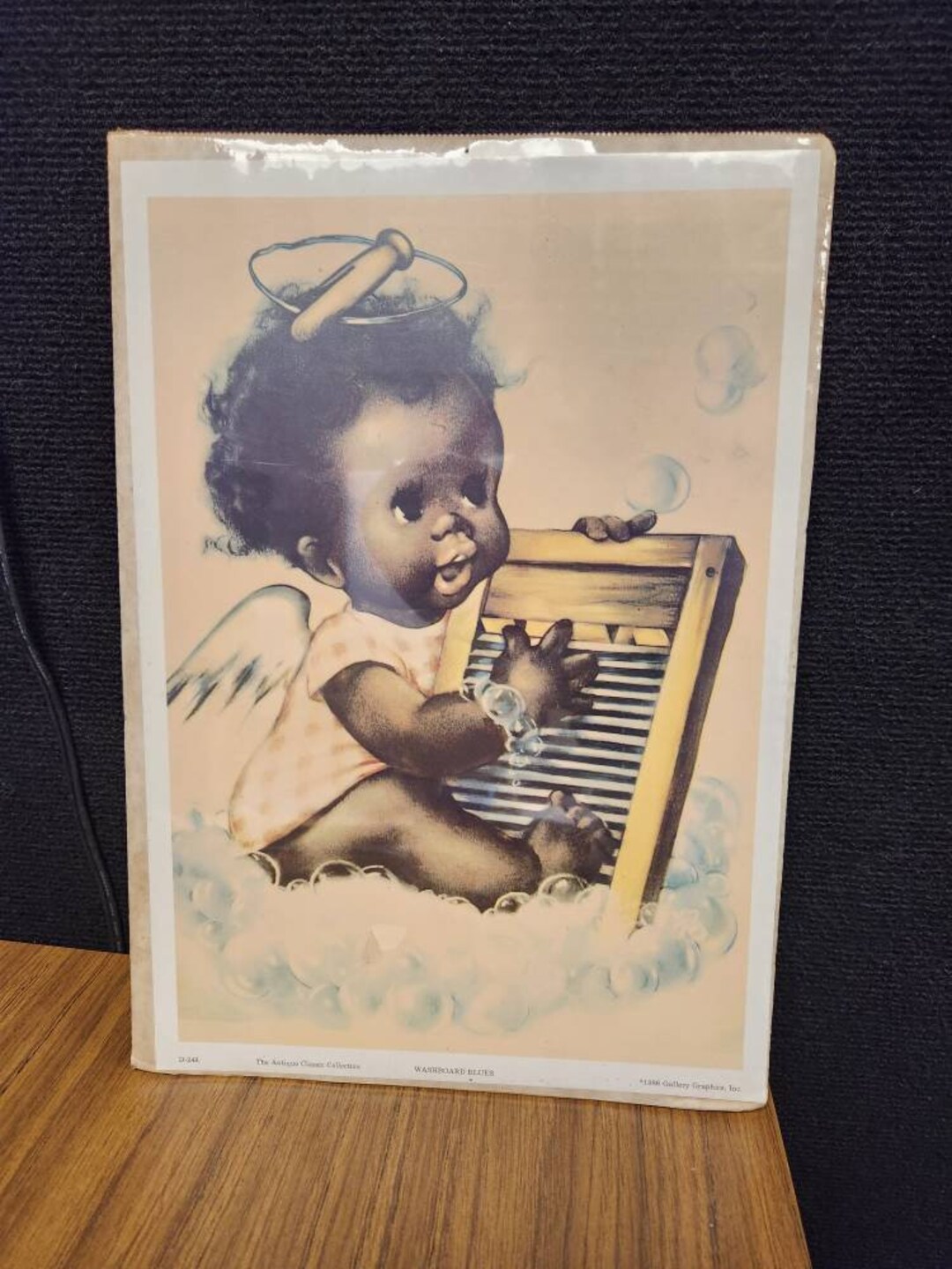 Charlot Byj Print Washboard Blues Black Child With Wings and Bubbles - Etsy