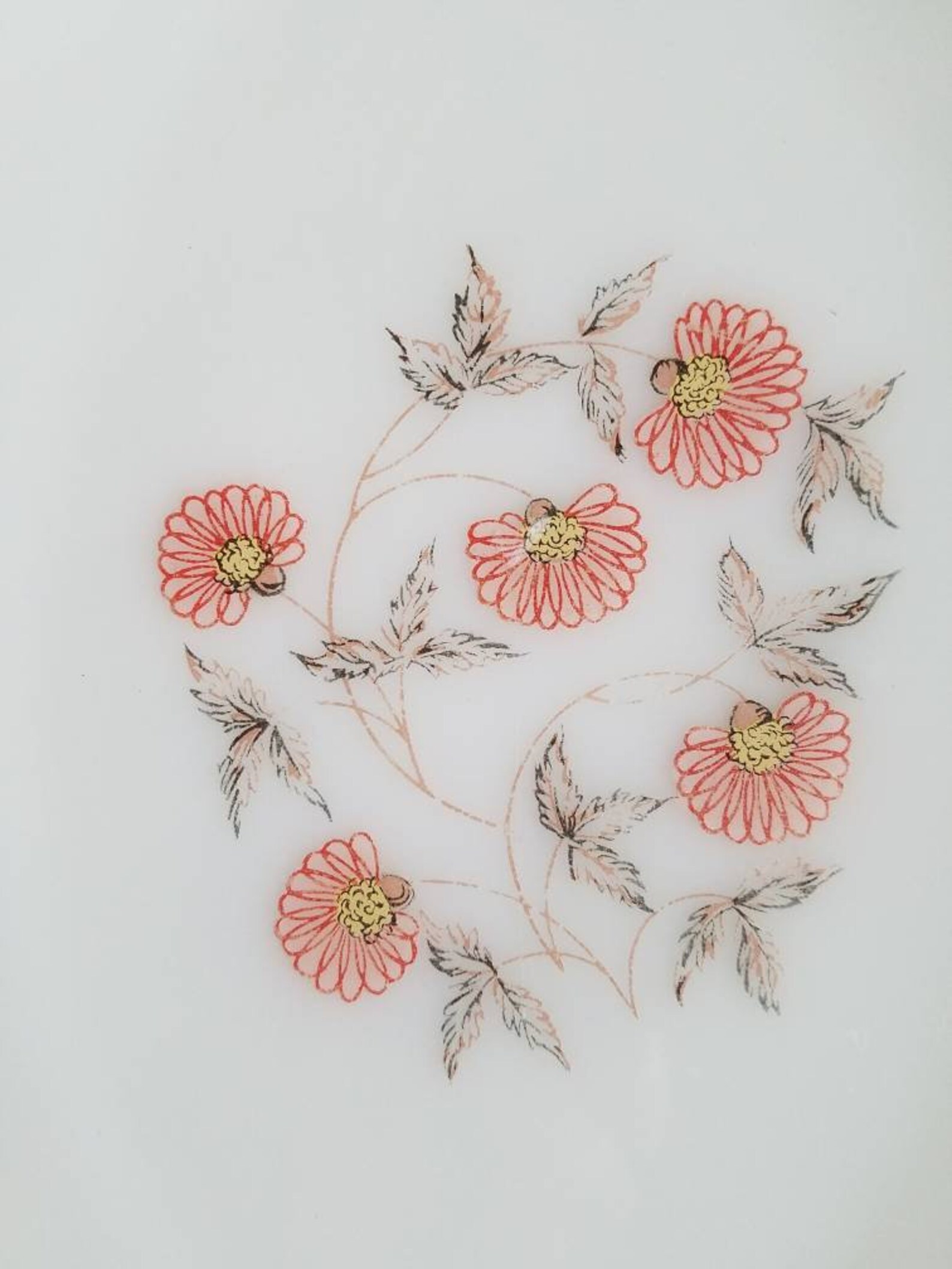 Fire King Platter Fleurette Pattern Milk Glass | Etsy