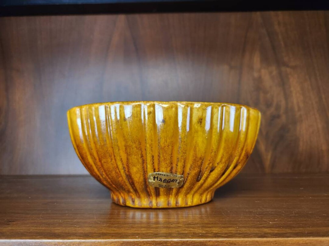 Haeger Pottery Oval Ribbed Planter in Rust and Brown Toned 4020 - Etsy