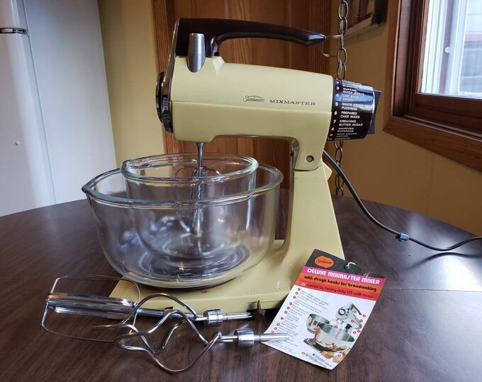 Sunbeam Mixmaster Mixer Harvest Gold Bowl Set and Mixers Original ...
