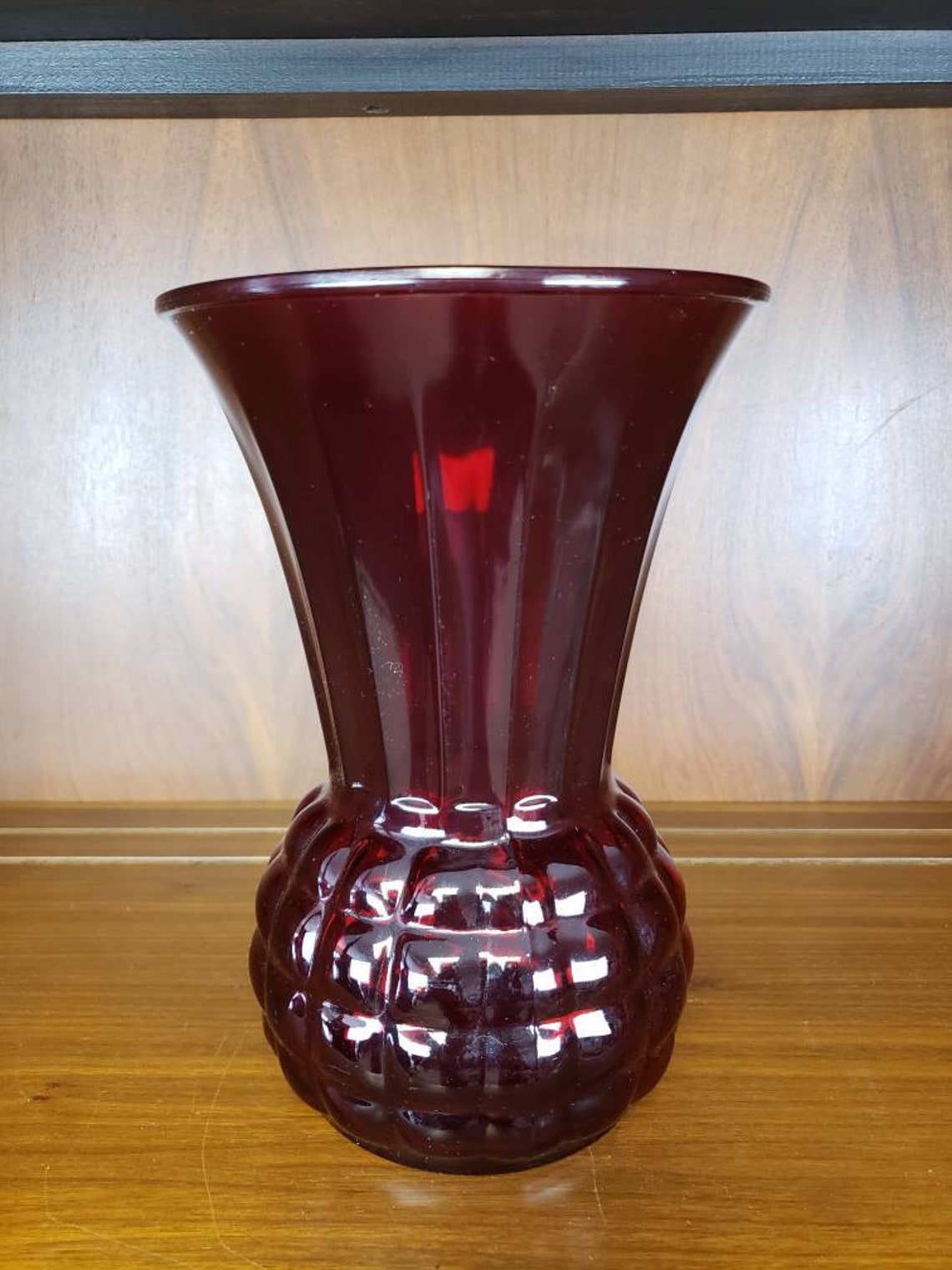 Ruby Red Vase Anchor Hocking Red Pineapple Vase - Etsy