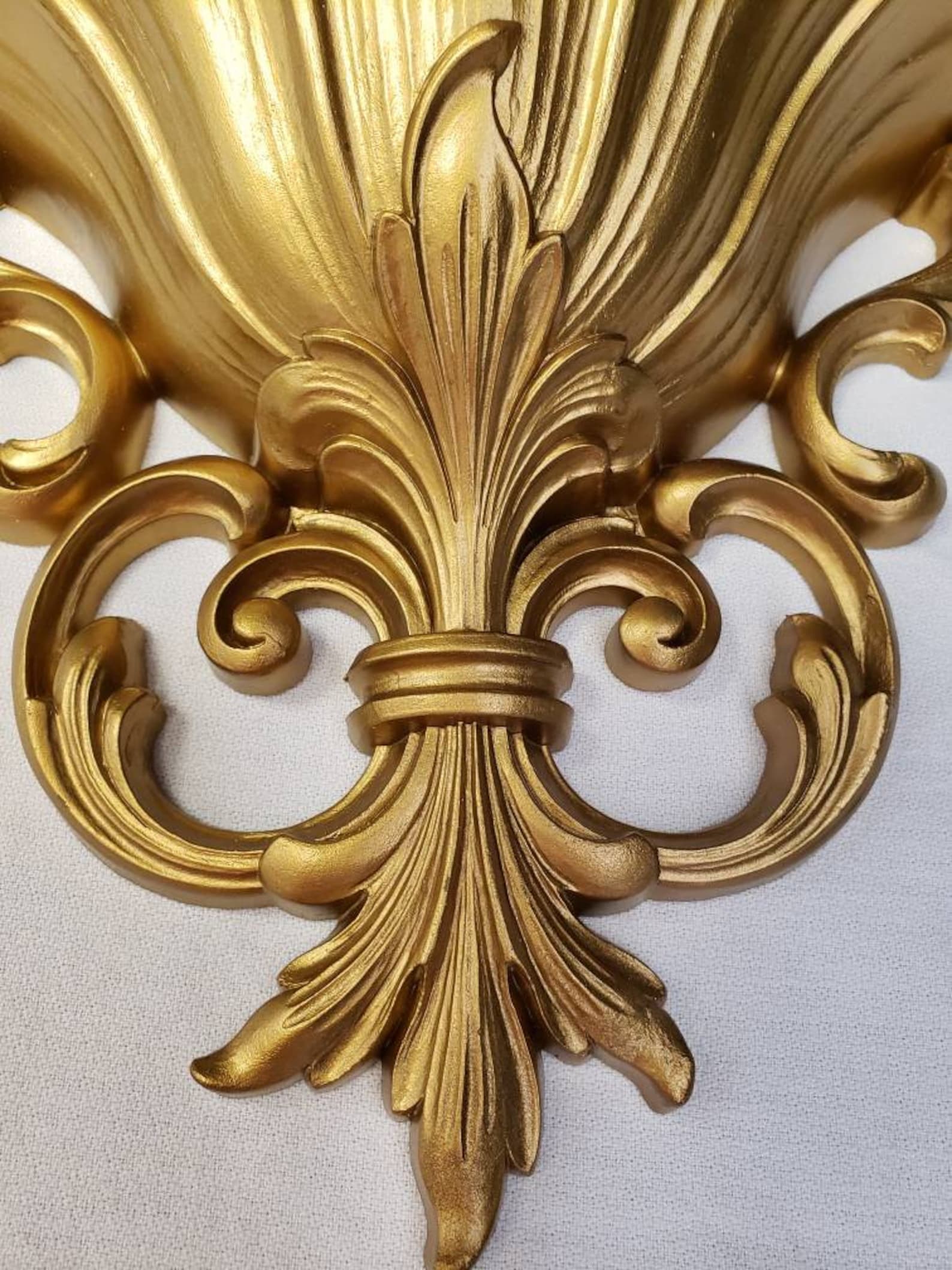 Homco Plastic Wall Pocket in Gold Resin 1963 Hollywood Regency #4446 - Etsy