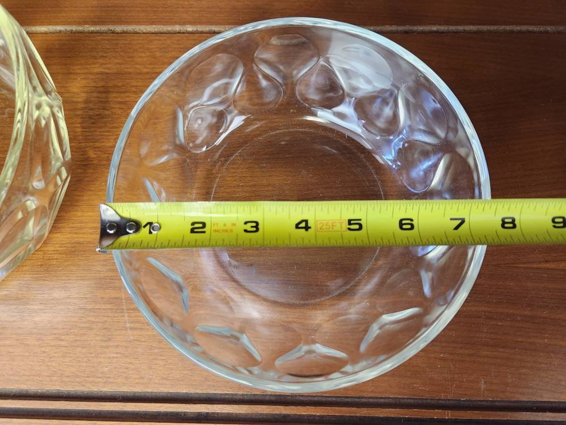 Pyrex Teardrop Bowl Set of 2 Clear Glass Thumbprint Bowls - Etsy