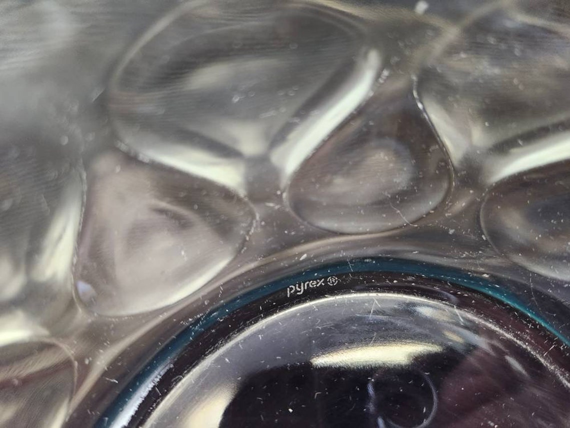 Pyrex Teardrop Bowl Set of 2 Clear Glass Thumbprint Bowls - Etsy