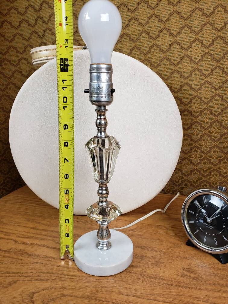 Vintage Clear Glass Lamp Small Accent Light - Etsy