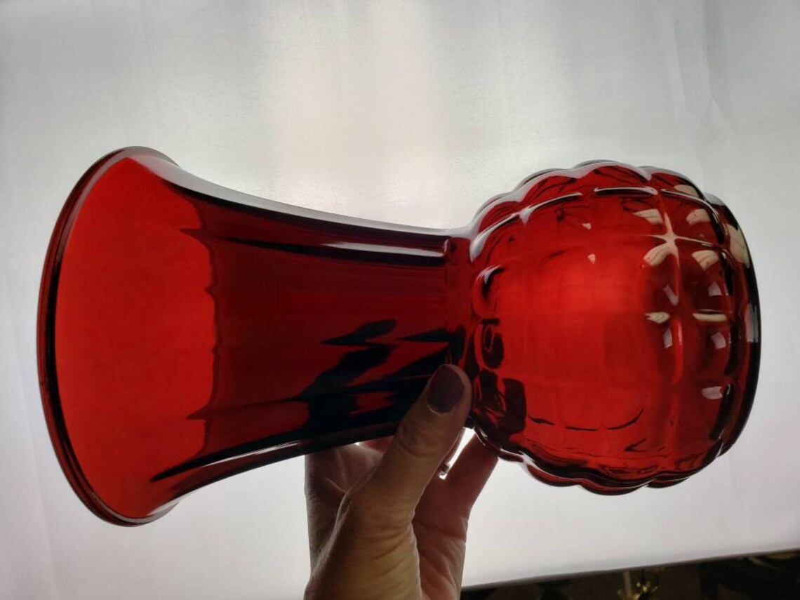 Ruby Red Vase Anchor Hocking Red Pineapple Vase - Etsy