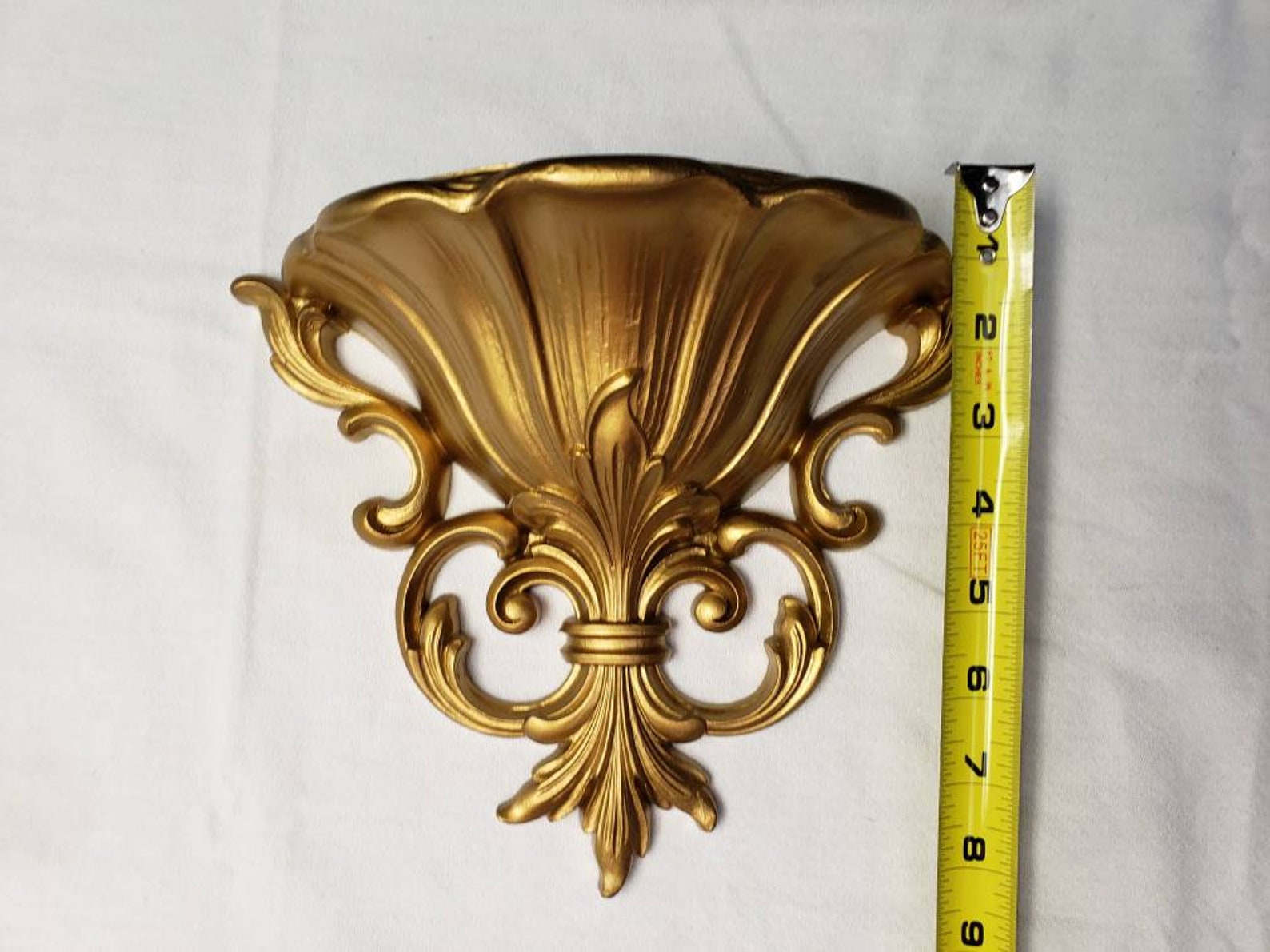 Homco Plastic Wall Pocket in Gold Resin 1963 Hollywood Regency #4446 - Etsy