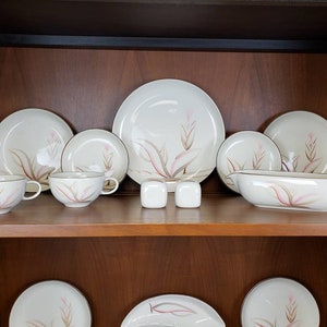 Winfield Dragon Flower Mid Century Dinnerware Pink and Brown Dessert ...