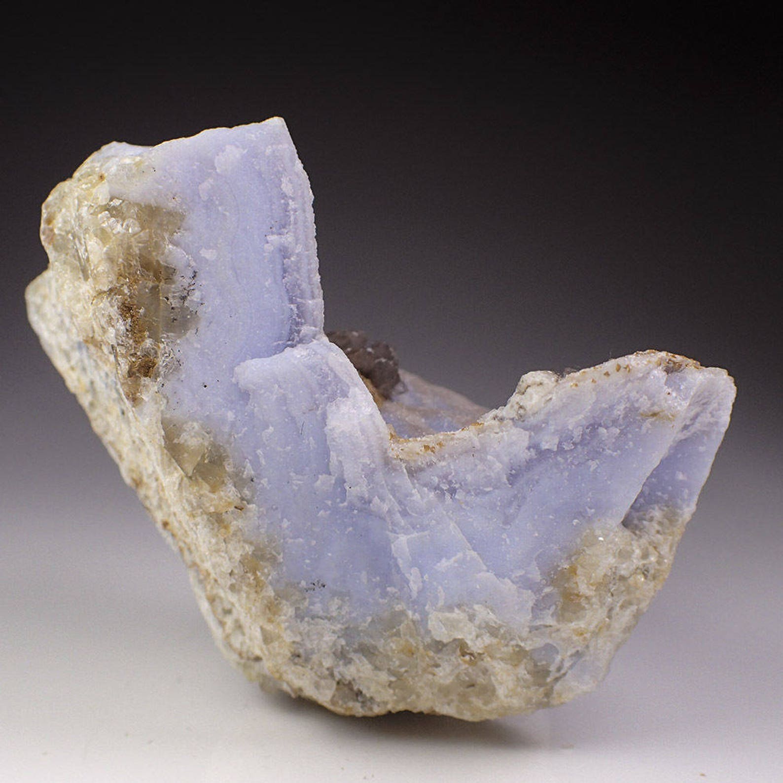 Blue Lace Agate With Calcite Crystal Specimen, Southern Namibia - Etsy