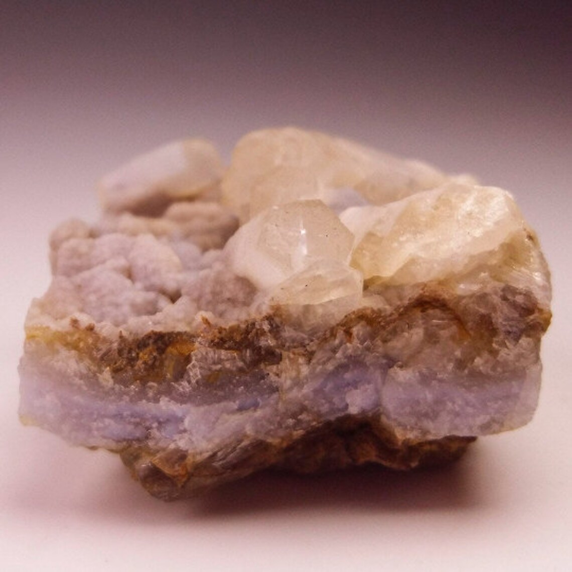 Blue Lace Agate With Calcite Crystal Specimen, Northern Cape South ...