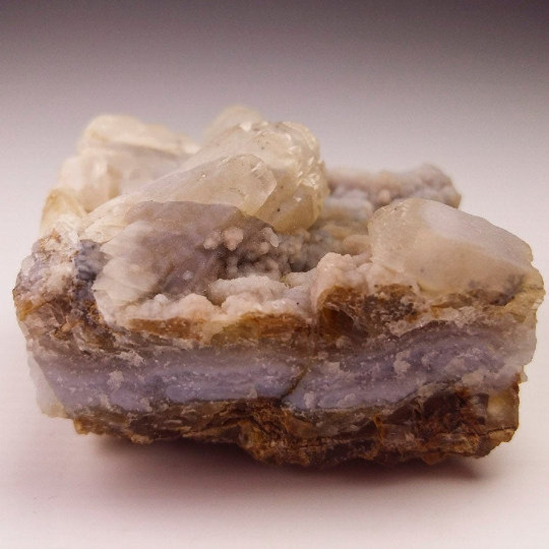 Blue Lace Agate With Calcite Crystal Specimen, Northern Cape South ...