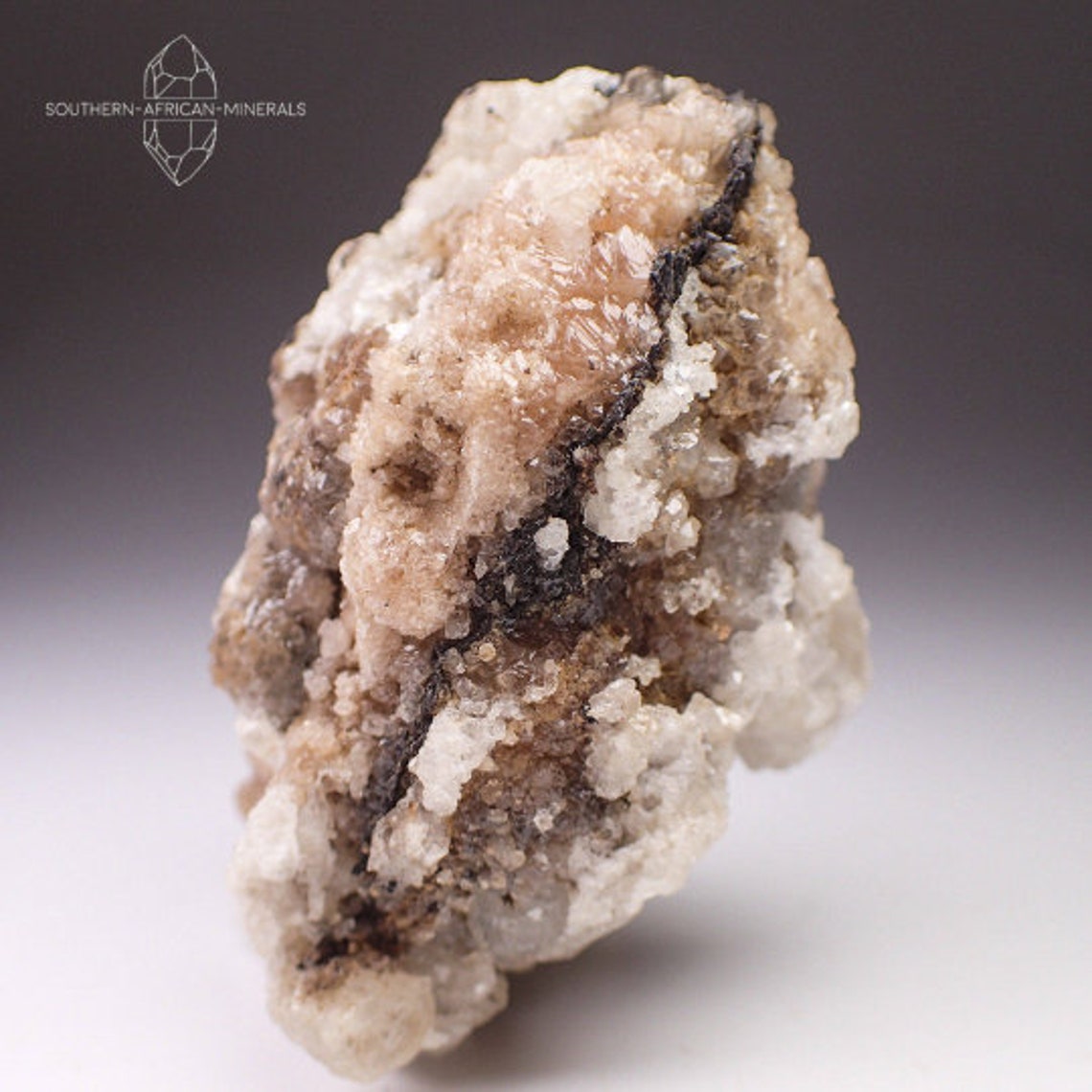 Olmiite and Calcite Crystal Specimen, Kalahari Manganese Fields South ...
