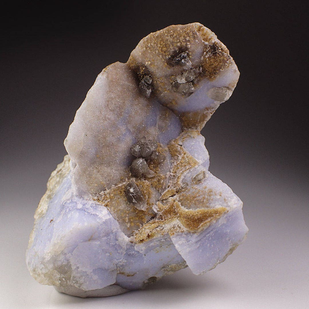 Blue Lace Agate With Calcite Crystal Specimen, Southern Namibia - Etsy