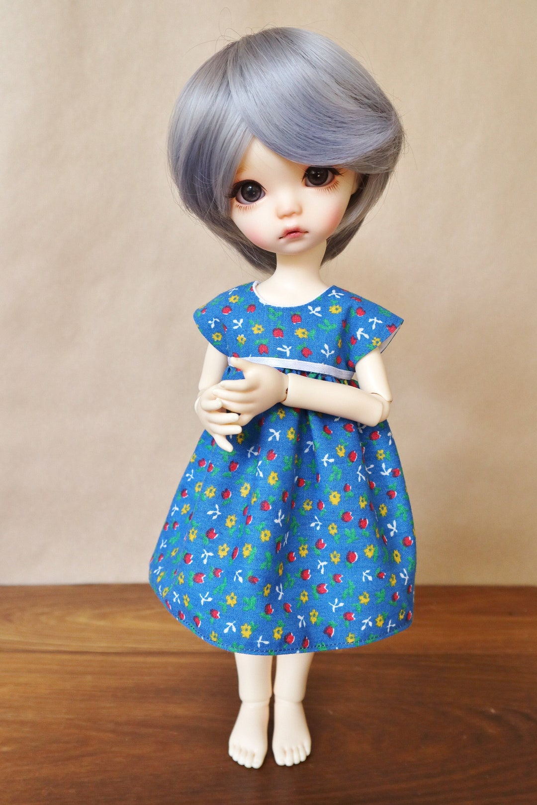 IMDA 3.0 Dress for YOSD BJD Dolls | Classic Blue Calico Doll Dress for ...