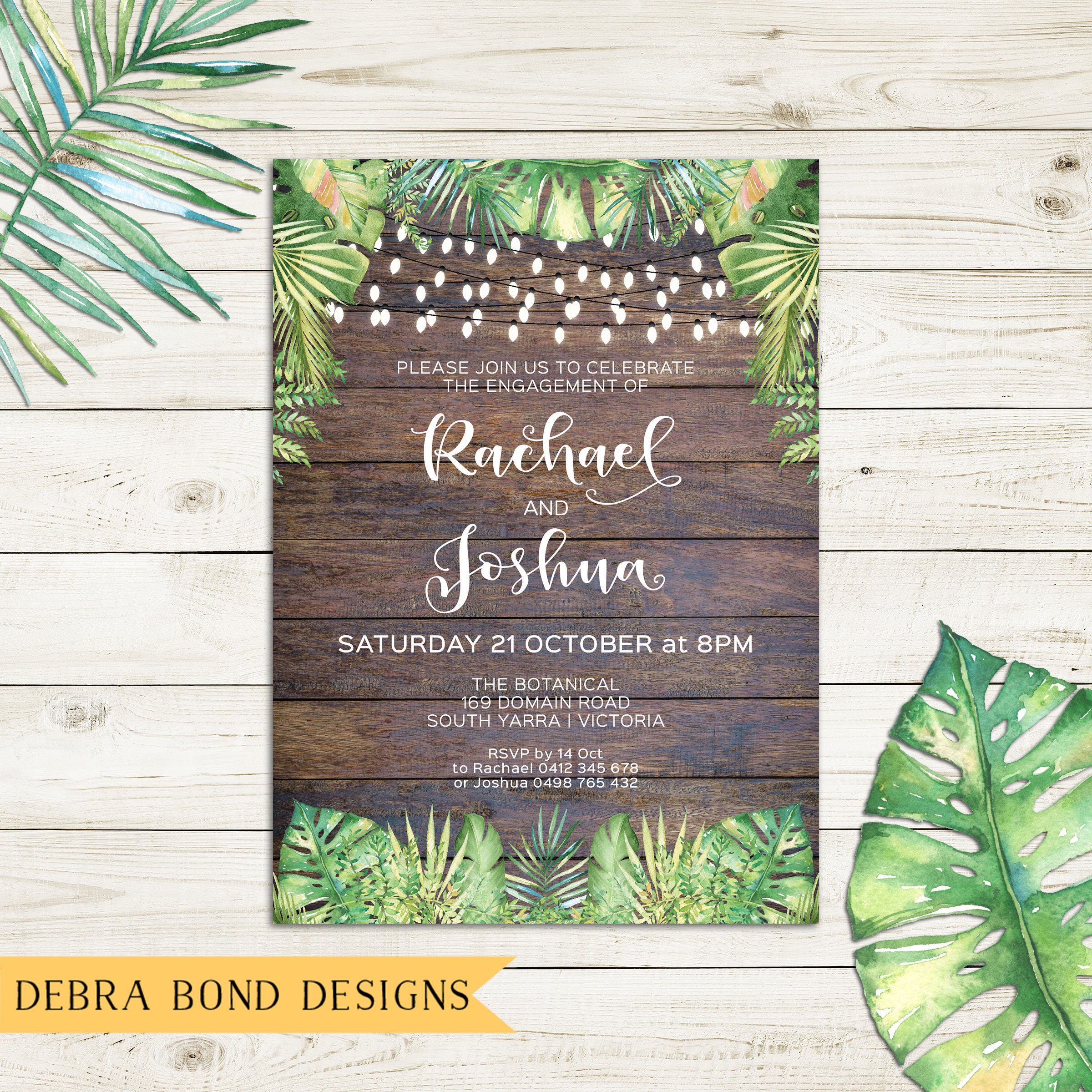 Party Invitation Rustic Background