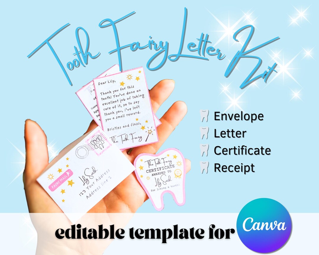 Mini Tooth Fairy Letter, Tooth Receipt, Tooth Fairy Note, Tooth ...