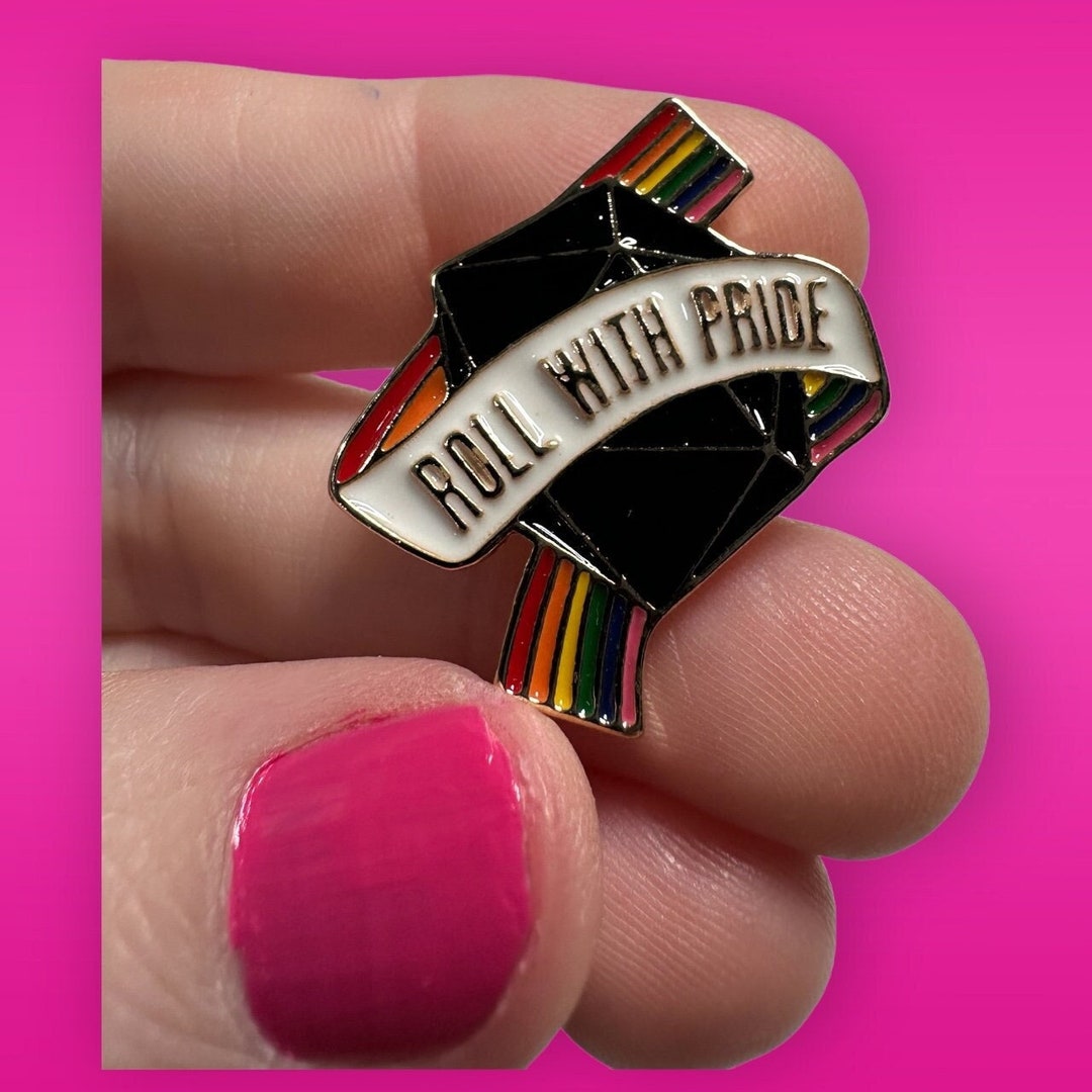 Roll With Pride Dungeons and Dragons Rainbow Pin LGBTQ Rainbow Pin ...