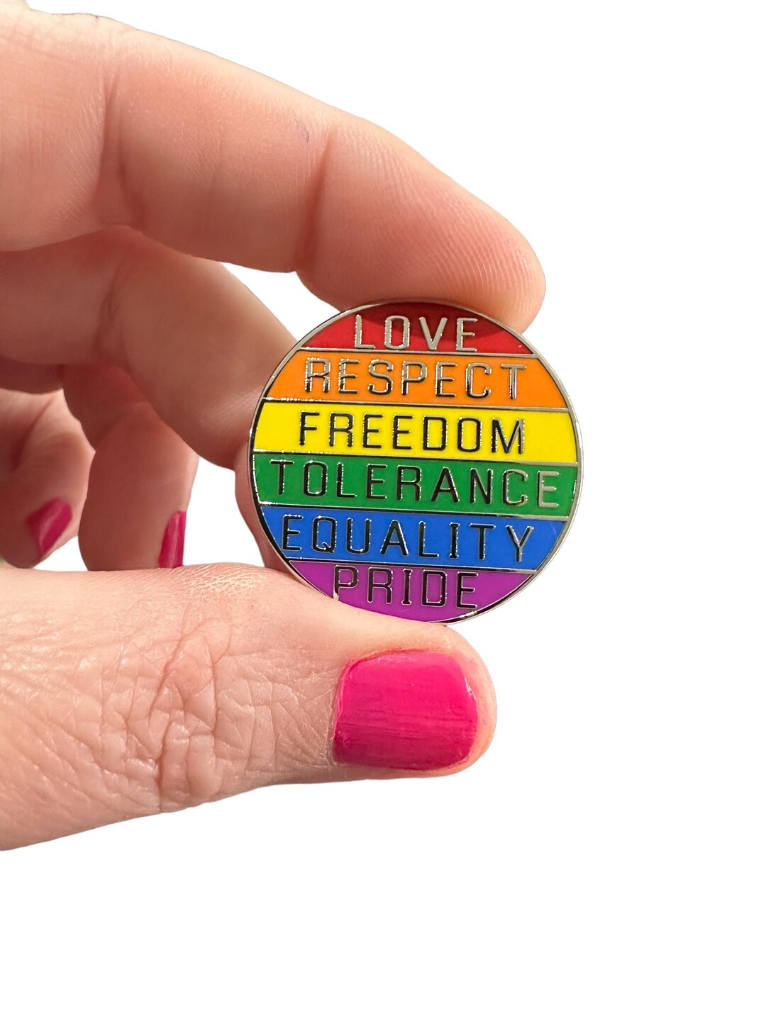 LGBTQ Rainbow Pin Pride Month Pin Love Respect Freedom Tolerance ...