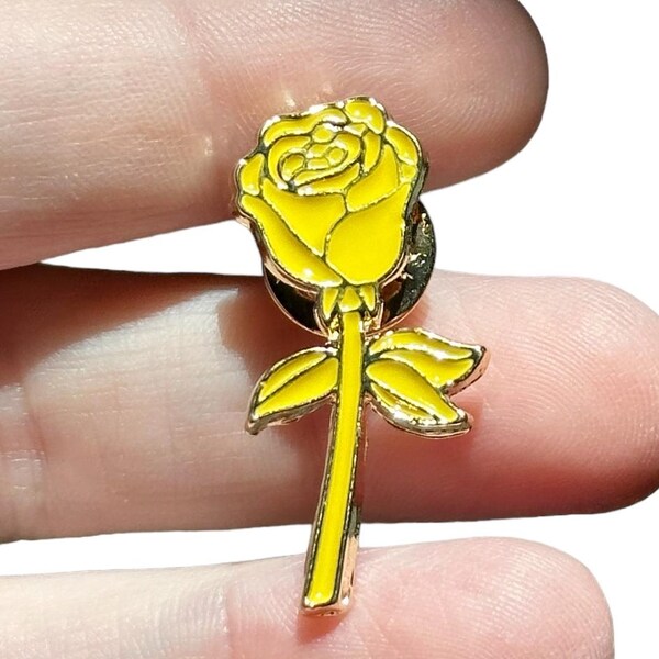 Yellow Rose Pin - Etsy