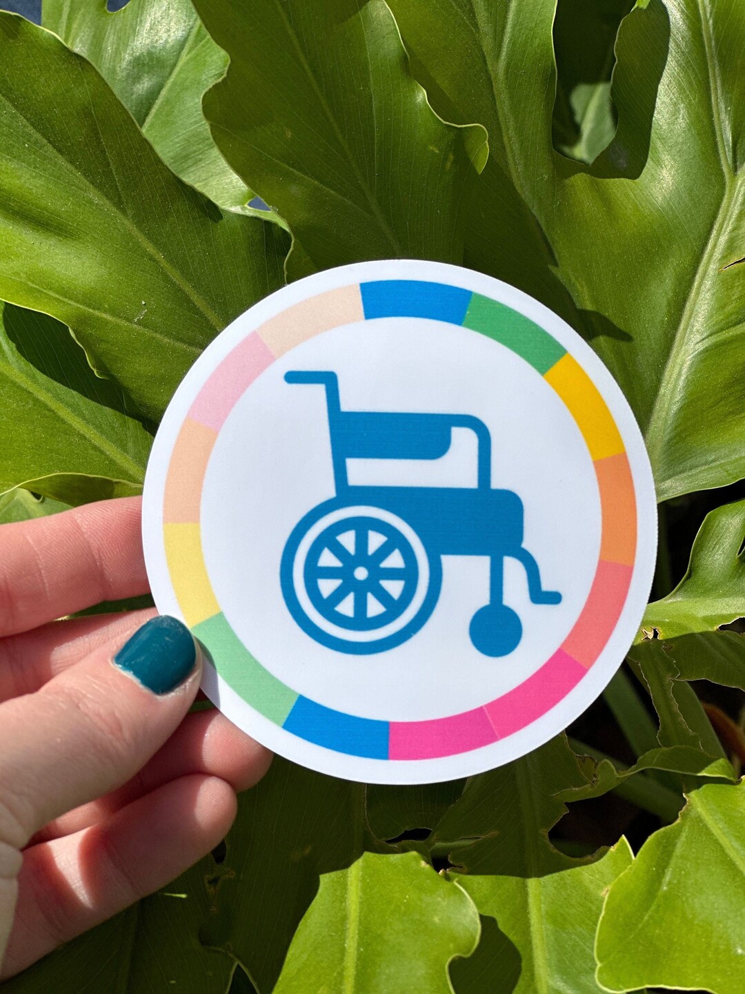Inclusive Wheelchair Sticker Mobility Awareness Rainbow Wheelchair ...