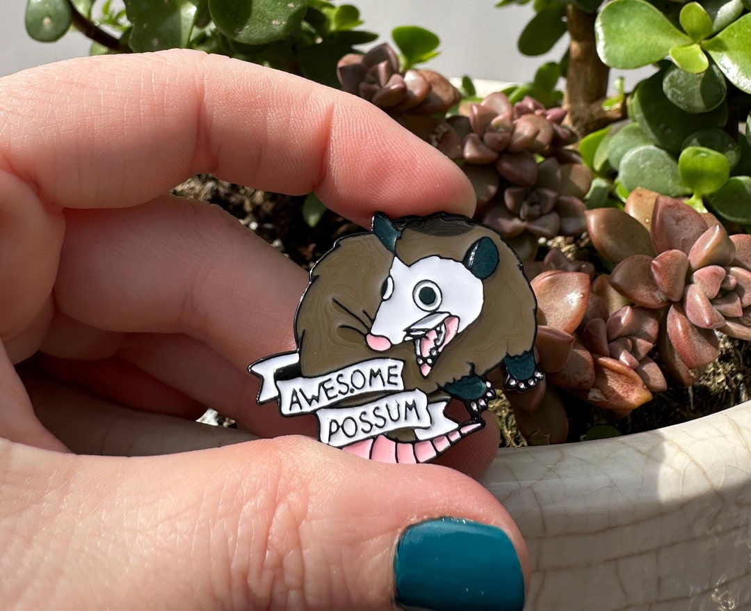 Awesome Possum Pin Funny Cute Pin Possums Office Gift - Etsy