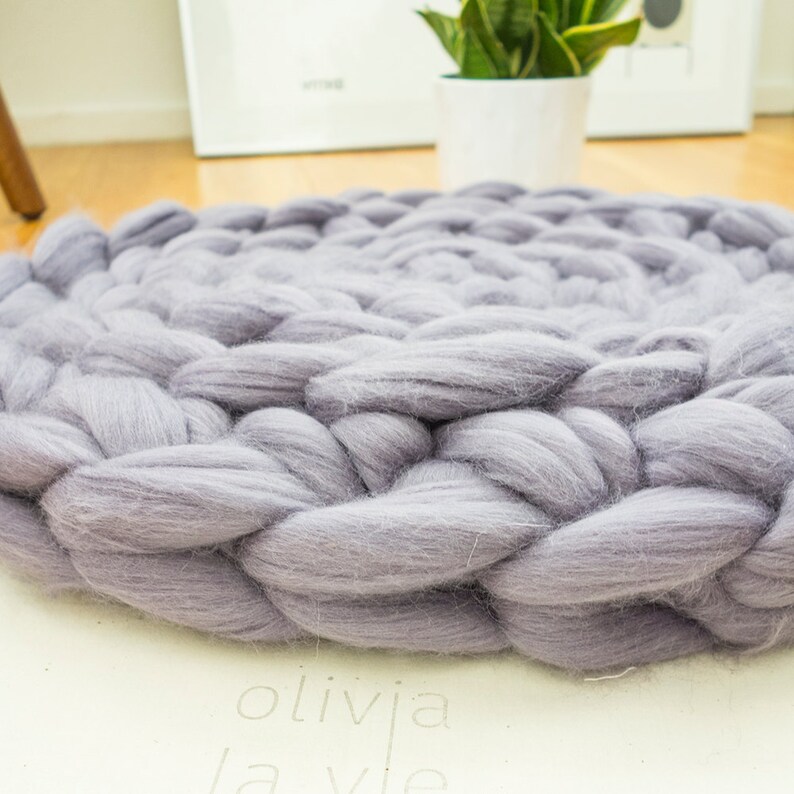 Chunky Knitted Circular Rug/ Hand Knit/ Crochet/bulky - Etsy