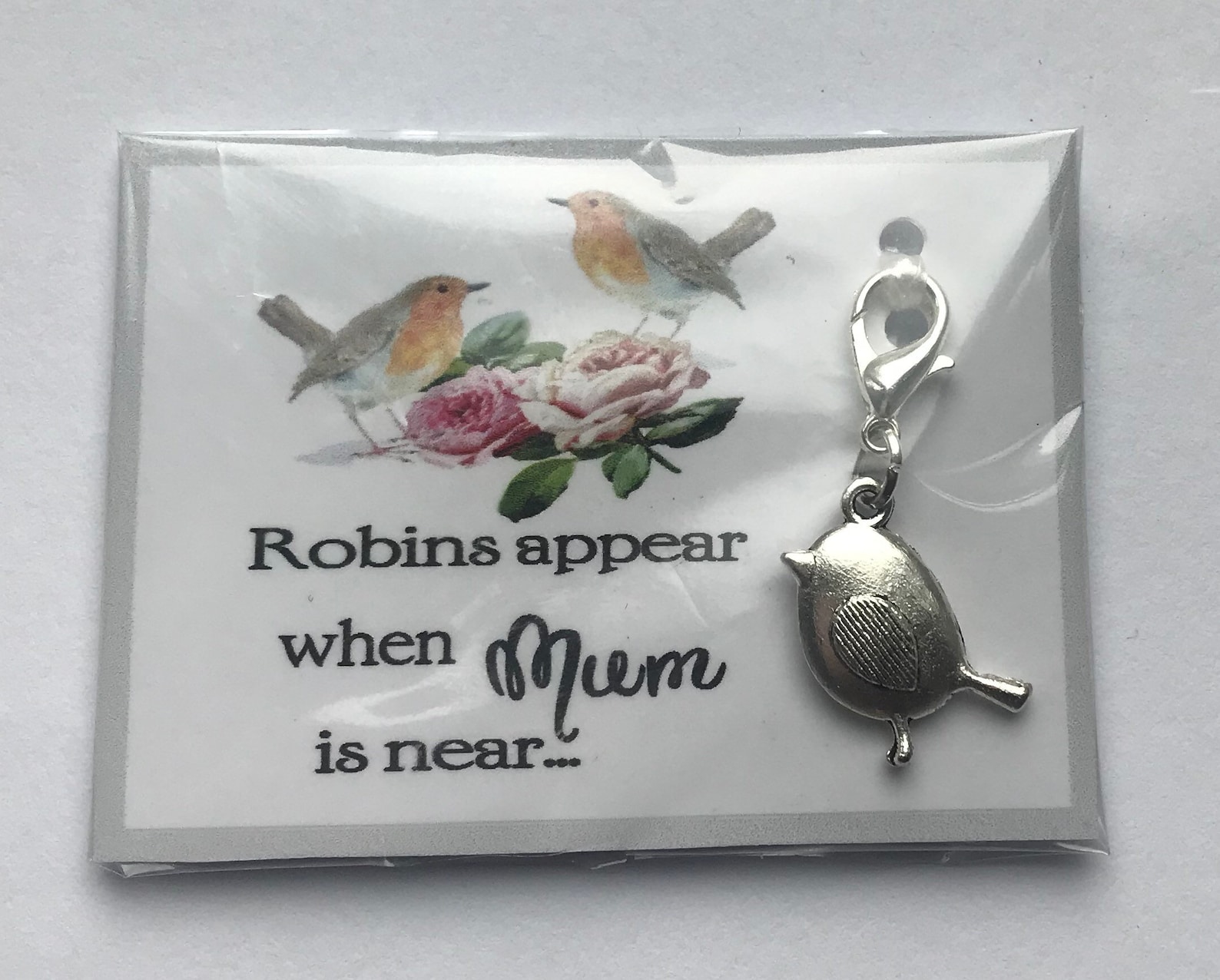 Memorial Robin keepsake gift Robin charm keyring or key | Etsy