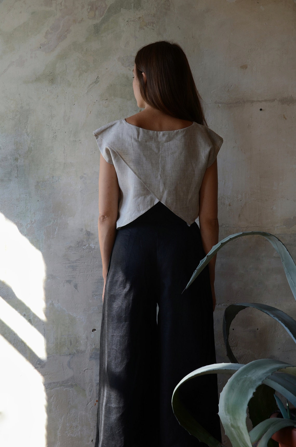 Linen Pantslinen Bell-bottomed Trouserswomen's - Etsy