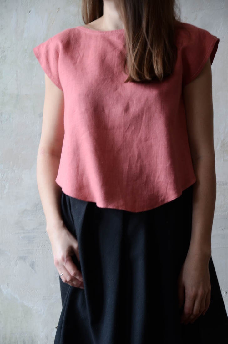Womens Linen Top, Pink, Summer Top, Beach Top, Designer Clothing, Linen ...