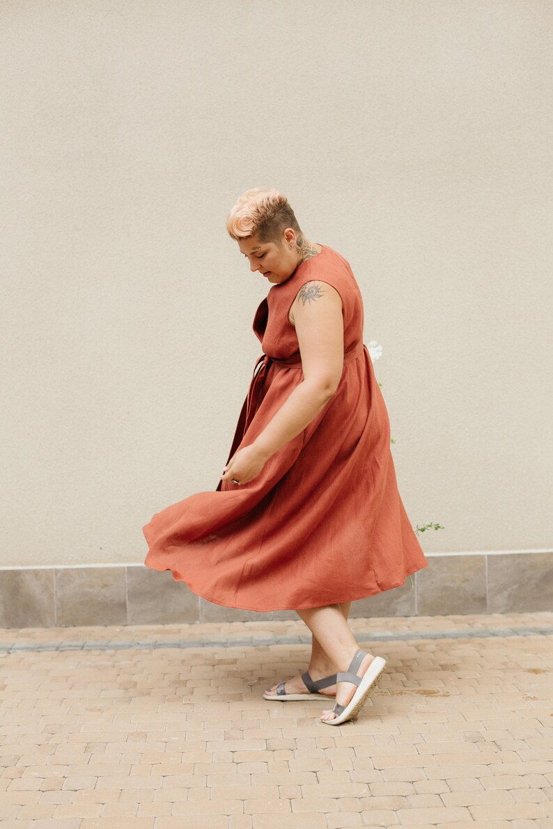 FREE Shipping,plus Size Clothing,womens Linen Dress,wraparound Dress ...