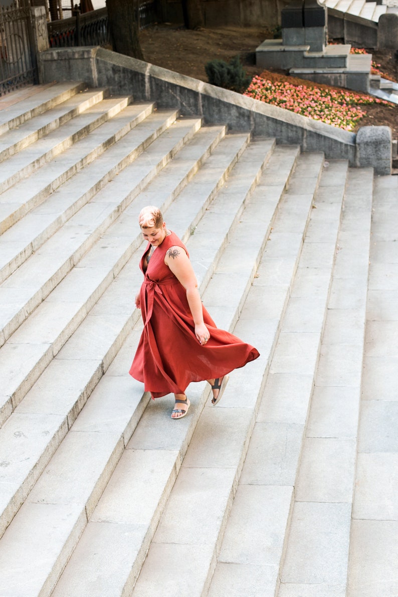 FREE Shipping,plus Size Clothing,womens Linen Dress,wraparound Dress ...