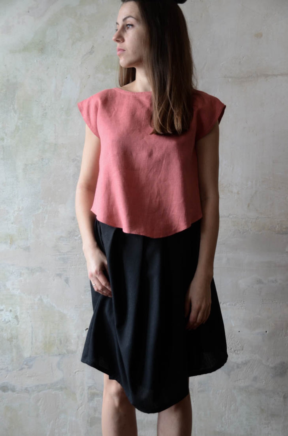 Womens Linen Top, Pink, Summer Top, Beach Top, Designer Clothing, Linen ...