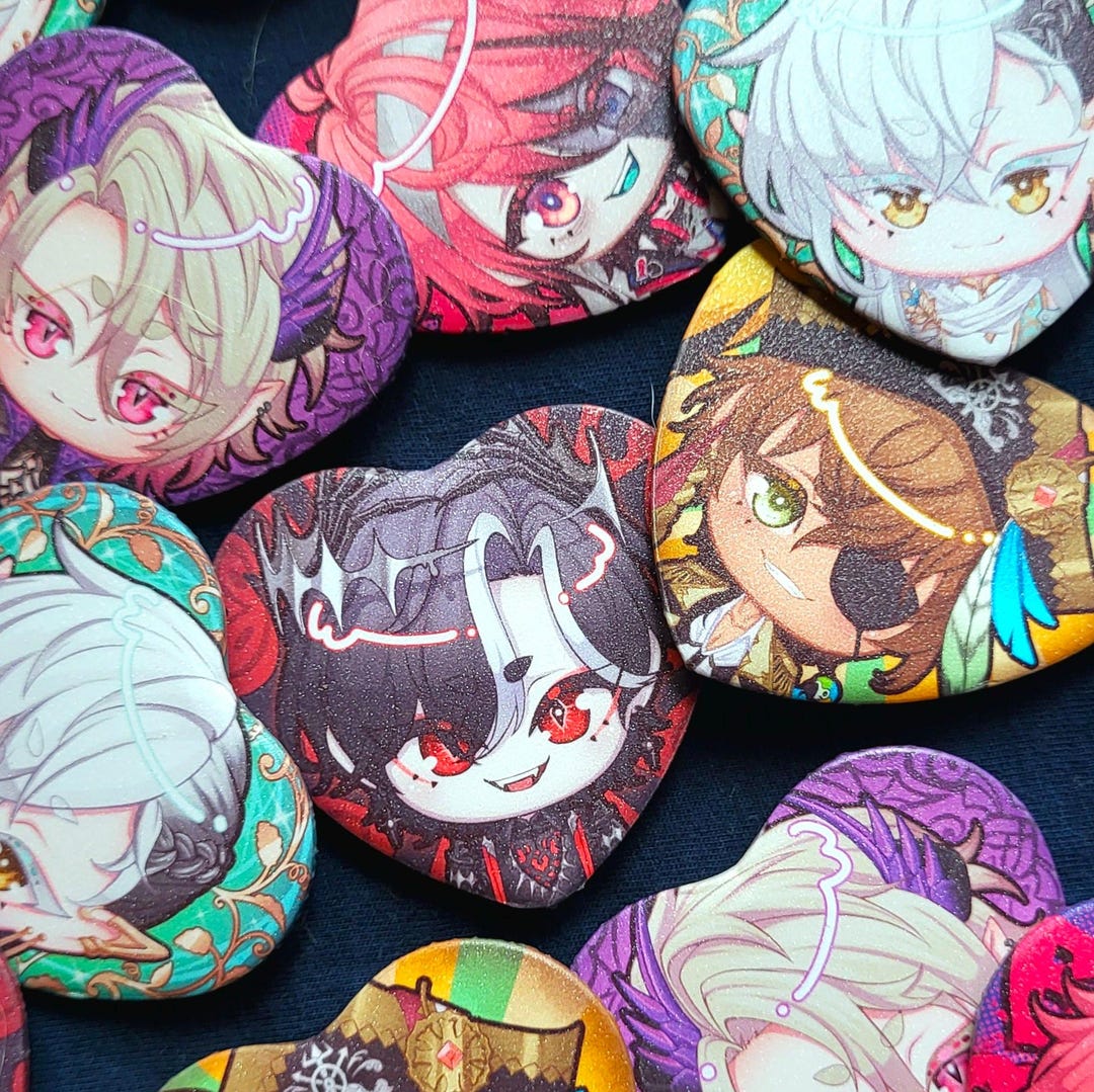Vtuber Oshi Heart Buttons - Ver. Avallum - Etsy