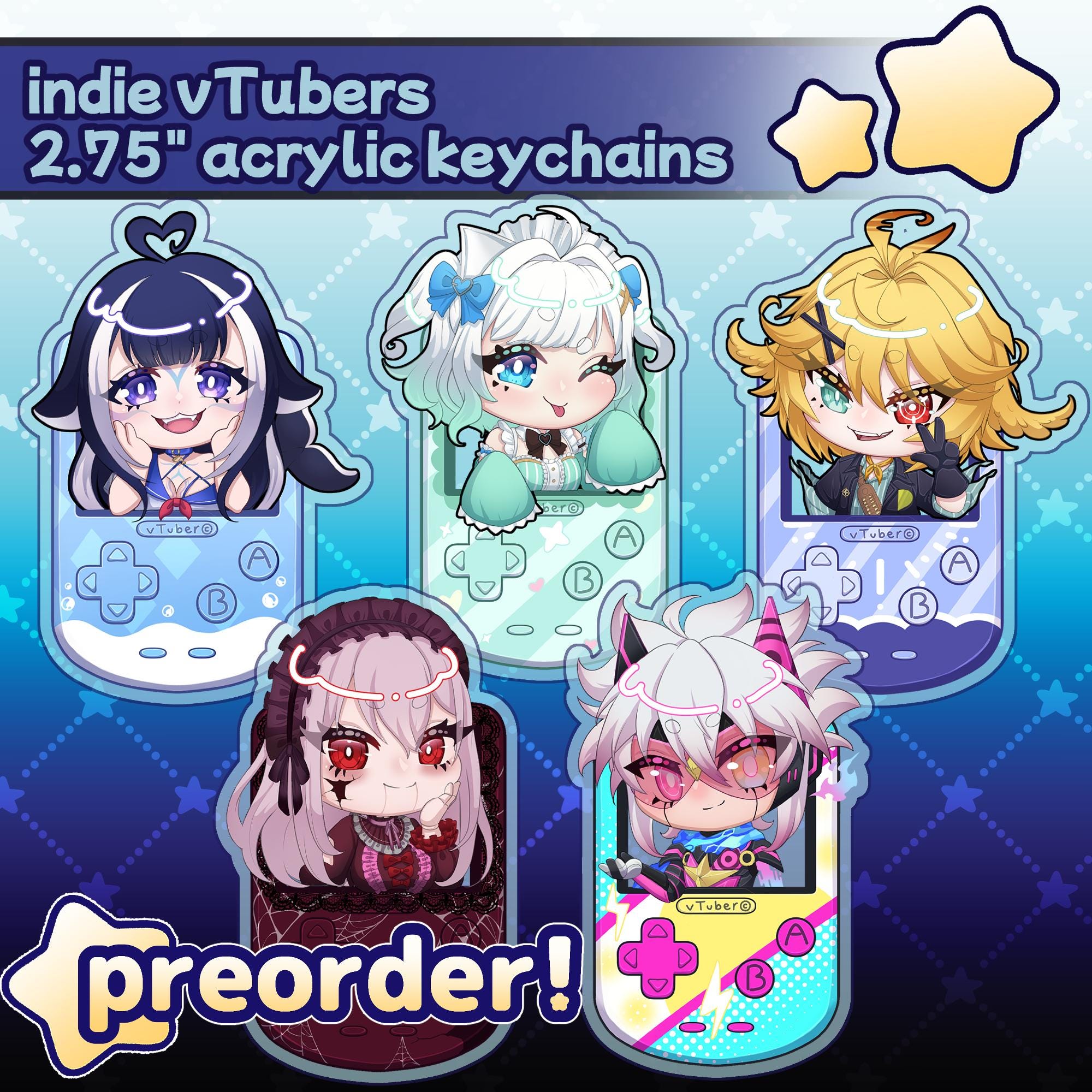 PREORDER | Indie Vtuber 2.75" Handheld Console Acrylic Keychains - Etsy