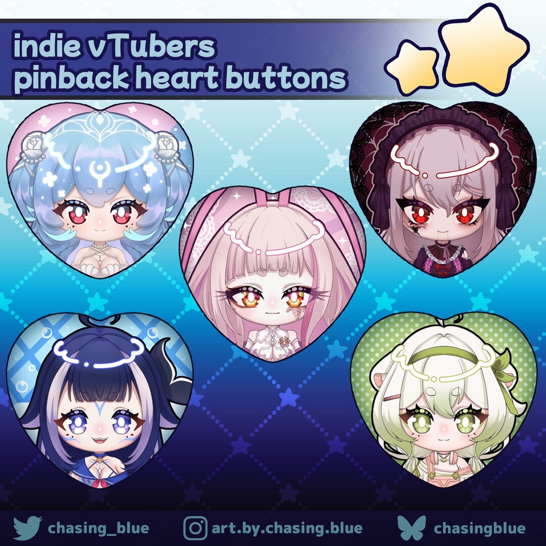 Vtuber Oshi Heart Button - Ver Indies Vol 2 - Etsy