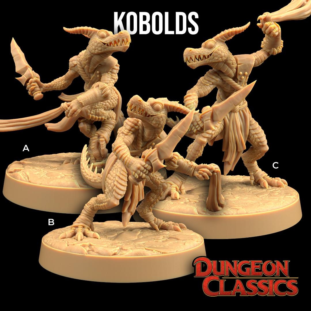 Kobolds Dnd Minis 30mm 32mm Dungeon Monster Dragon Trapper - Etsy