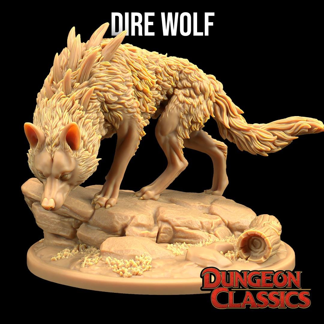 Dire Wolf Dnd Minis 30mm 32mm Dungeon Monster Dragon Trapper - Etsy