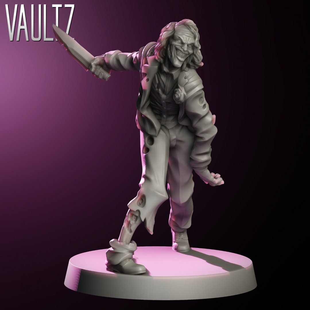 Zombie Joker 32mm 35mm 40mm Wasteland Zombicide - Etsy