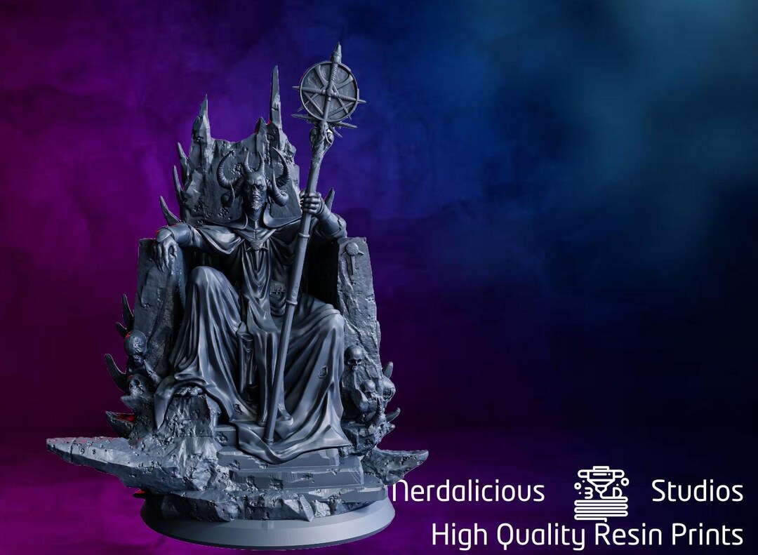 Asmodeus on Throne Horror Dnd Miniature 30mm 32mm - Etsy