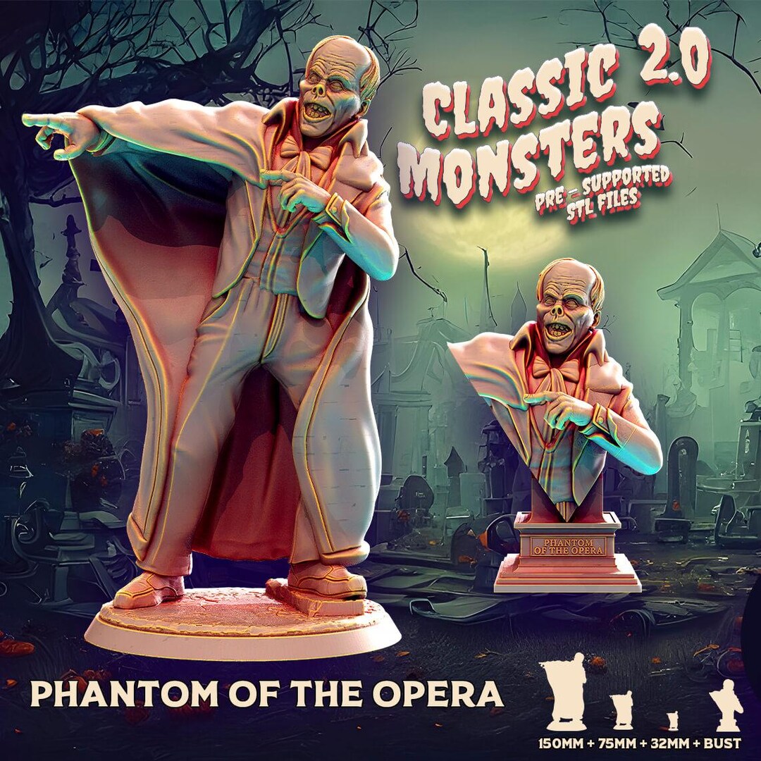 Phantom of the Opera Miniature Heroes & Beasts Classic Movie Monsters ...