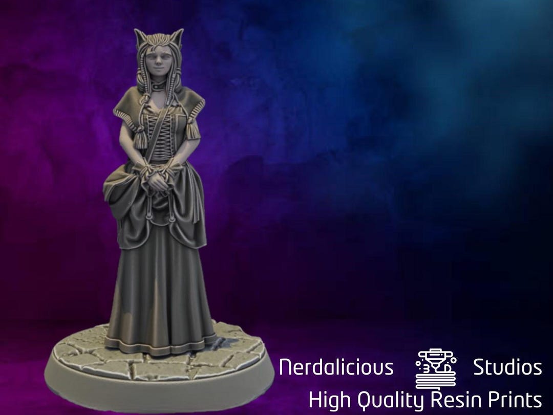 Half-kitsune Female Merchant 30mm 32mm Dnd Minis Black Remnant - Etsy