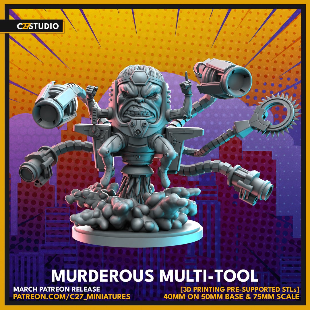 Murderous Multi-tool Miniature Dnd Mini Superhero - Etsy