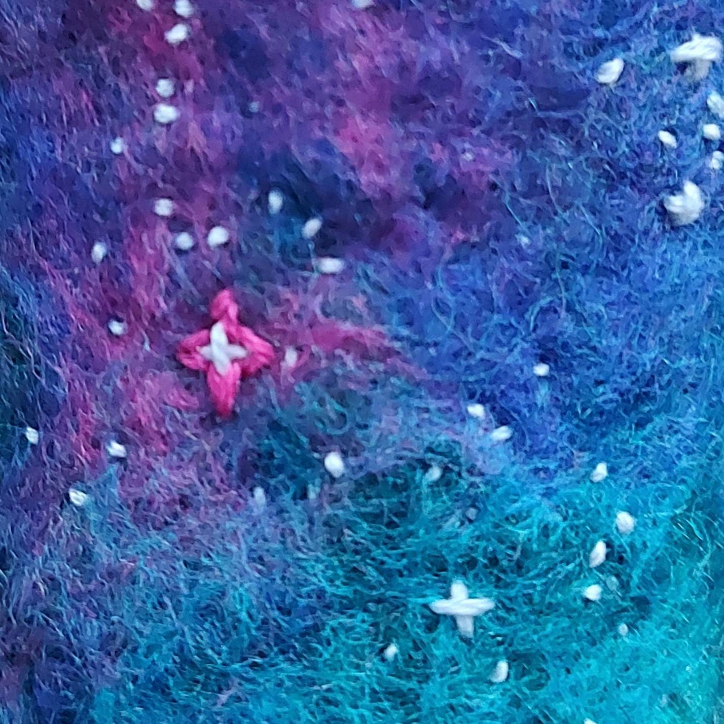 Space Felt Picture Textile Art Nebula Galaxy Colourful Stars - Etsy