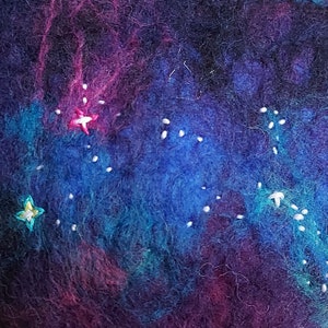 Space Felt Picture Textile Art, Nebula Galaxy, Colourful Stars ...