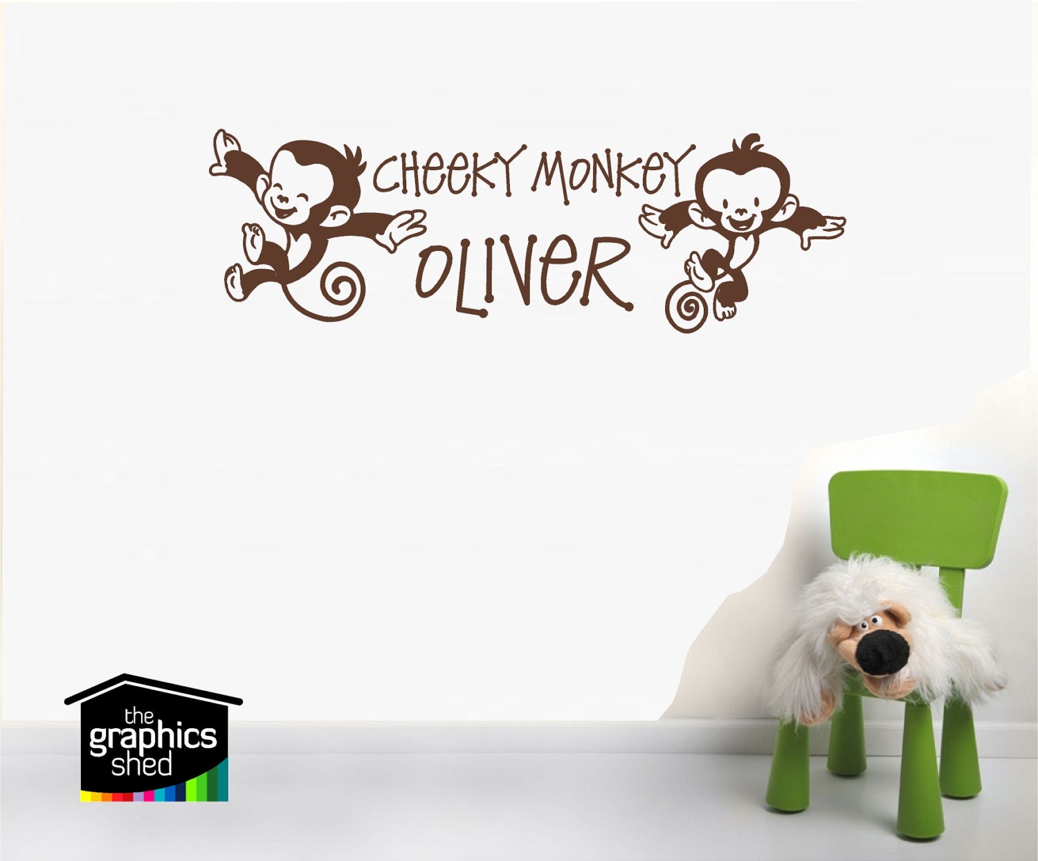 Cheeky Monkey Personalised Wall Sticker - Etsy