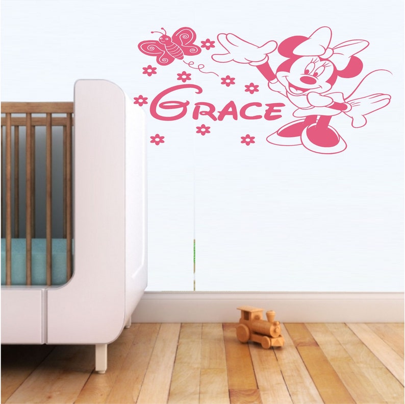 Personalised Minnie Mouse Wall Sticker - Etsy
