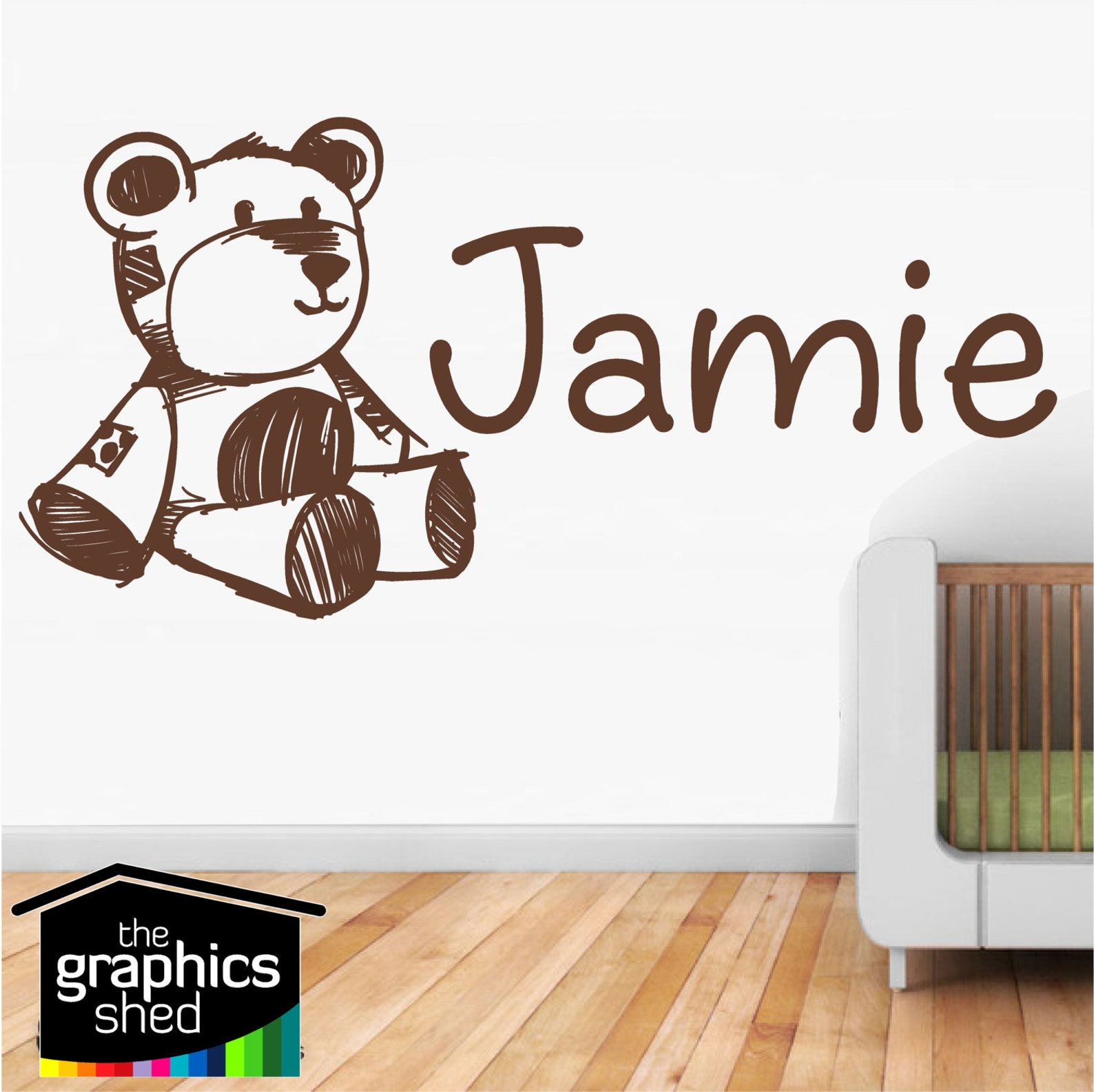 Personalised Teddy Bear Nursery Wall Sticker - Etsy