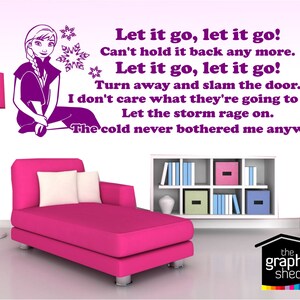 Frozen 'let It Go'song Lyric Wall Sticker - Etsy